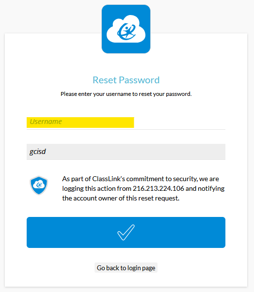 ClassLink - Forgot Password – GCISD